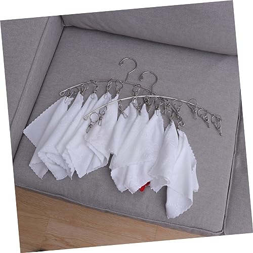 Zerodeko 6 Packs Stainless Steel Hangers Scarf Rack Towel bin Clothes Hanger s Diapers Laundry Drying Rack Clothes Clips Drip Hanger Coat Hanger Clothespin Socks Rack drip Rack