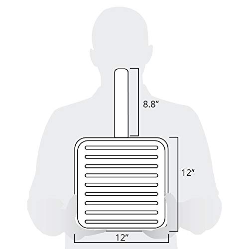 EaZy MealZ Square Non-Stick Grill Pan for Stove, Light weight, Perfect Grill Marks, Oven Safe up to 500 Degrees, Extra Large, 12" Red