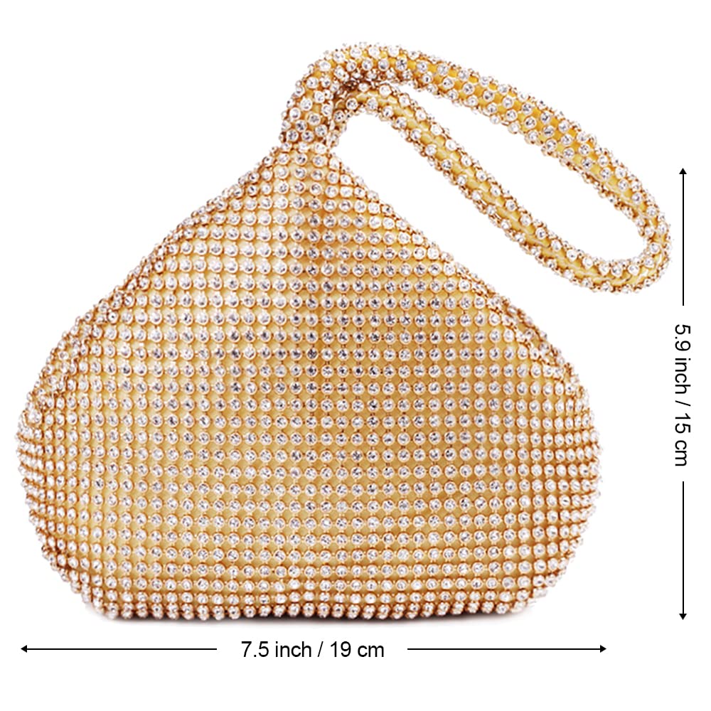 Gionforsy 1920s Flapper Handbag Evening Clutch Bag for Wedding Cocktail Dance Party Roaring 20s Gastby Beaded Bag (Gold)