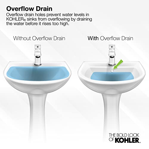 KOHLER K-8188-0 Vitreous China 11 inch x 11 inch Undermount Square Bathroom Sink, White
