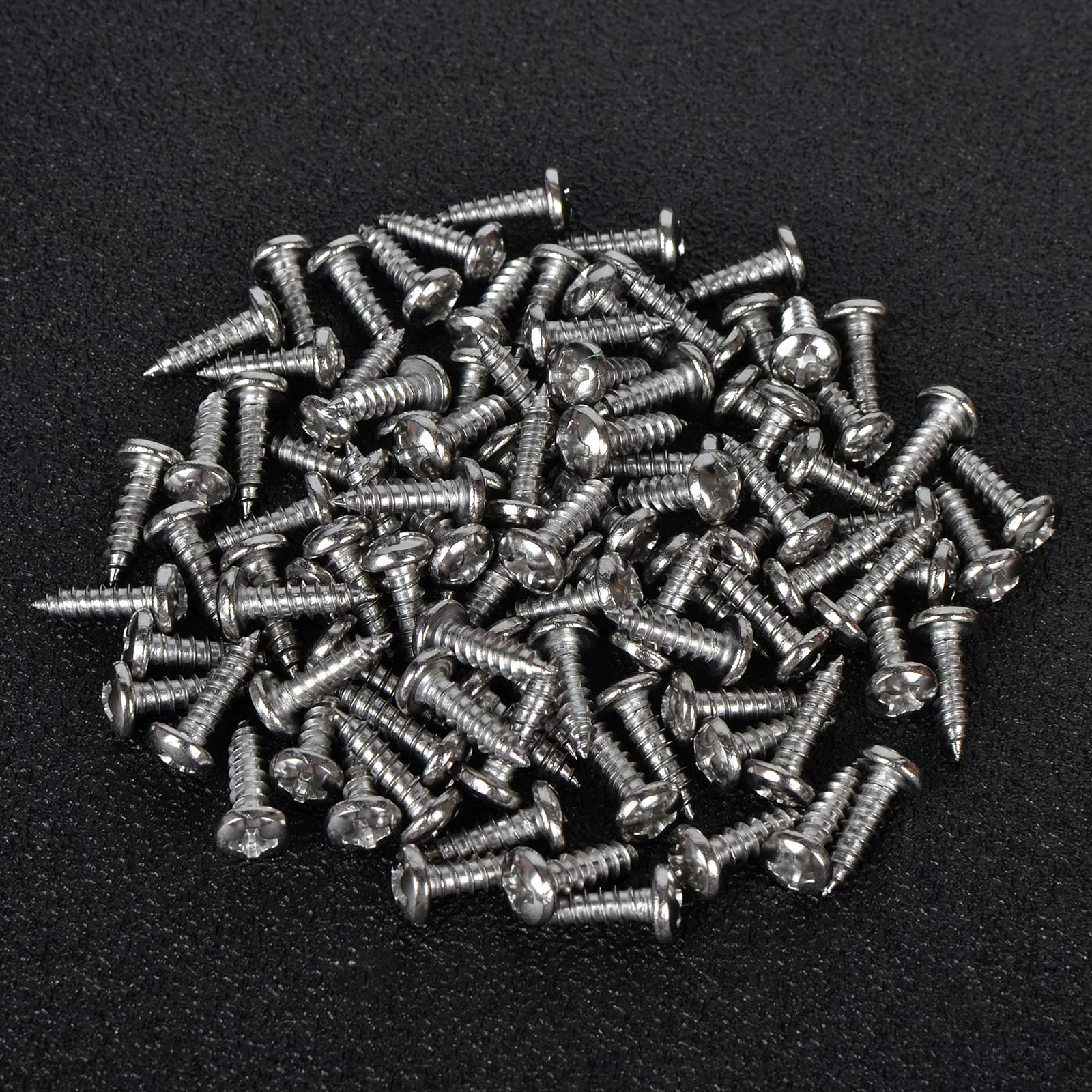 Jigreat #6 x 1/2" Pan Head Wood Screws Stainless Steel 304 (18-8) Phillips Drive 100 Pieces Round Head Full Thread SS Screw