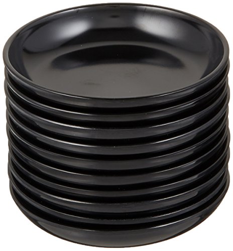 Happy Sales HS305AB10 Melamine Sauce Dishes (Set of 10), Black