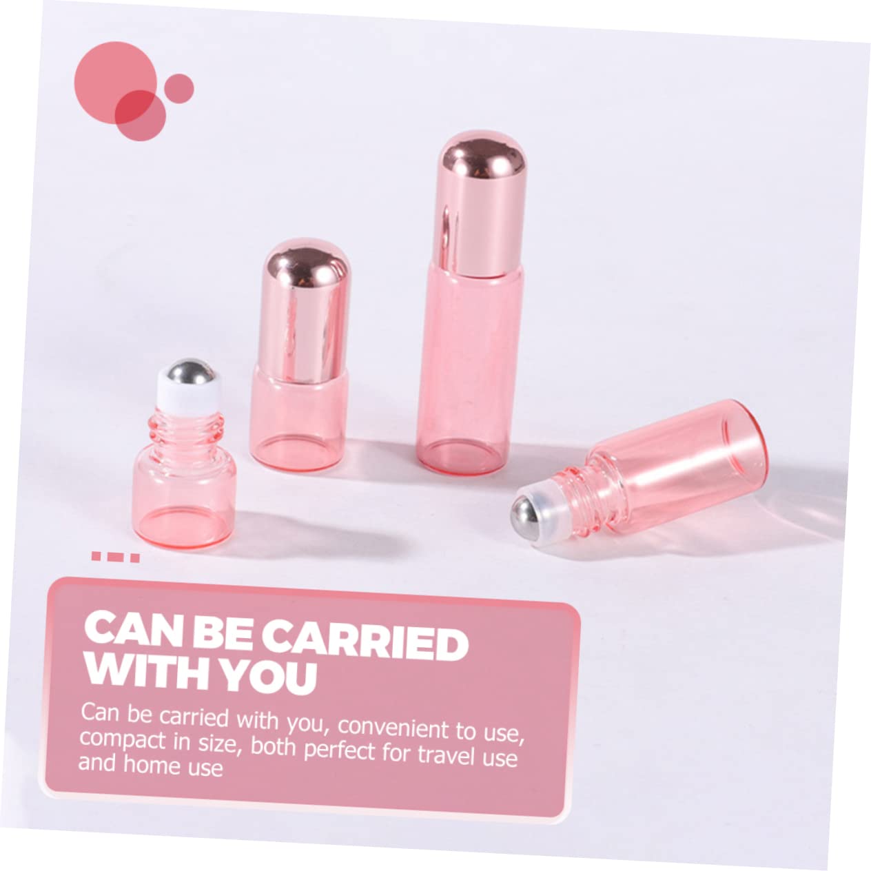 Lurrose 10pcs roller Mini Home - Women Sample Refillilable Perfume Oil Tube for Cosmetics Vials Size Lip Er Essential Vial Bottles Refillable Cosmetic Lid Small Ml Diffuser Travel Aroma
