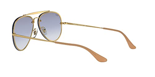 Ray-Ban RB3584N Blaze Aviator Sunglasses, Gold/Clear Gradient Light Blue, 61 mm