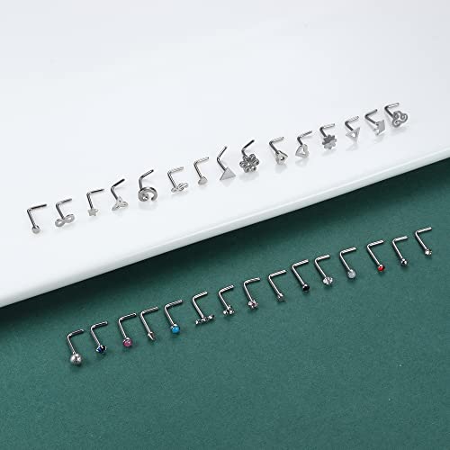 FIASASO 32Pcs Nose stud