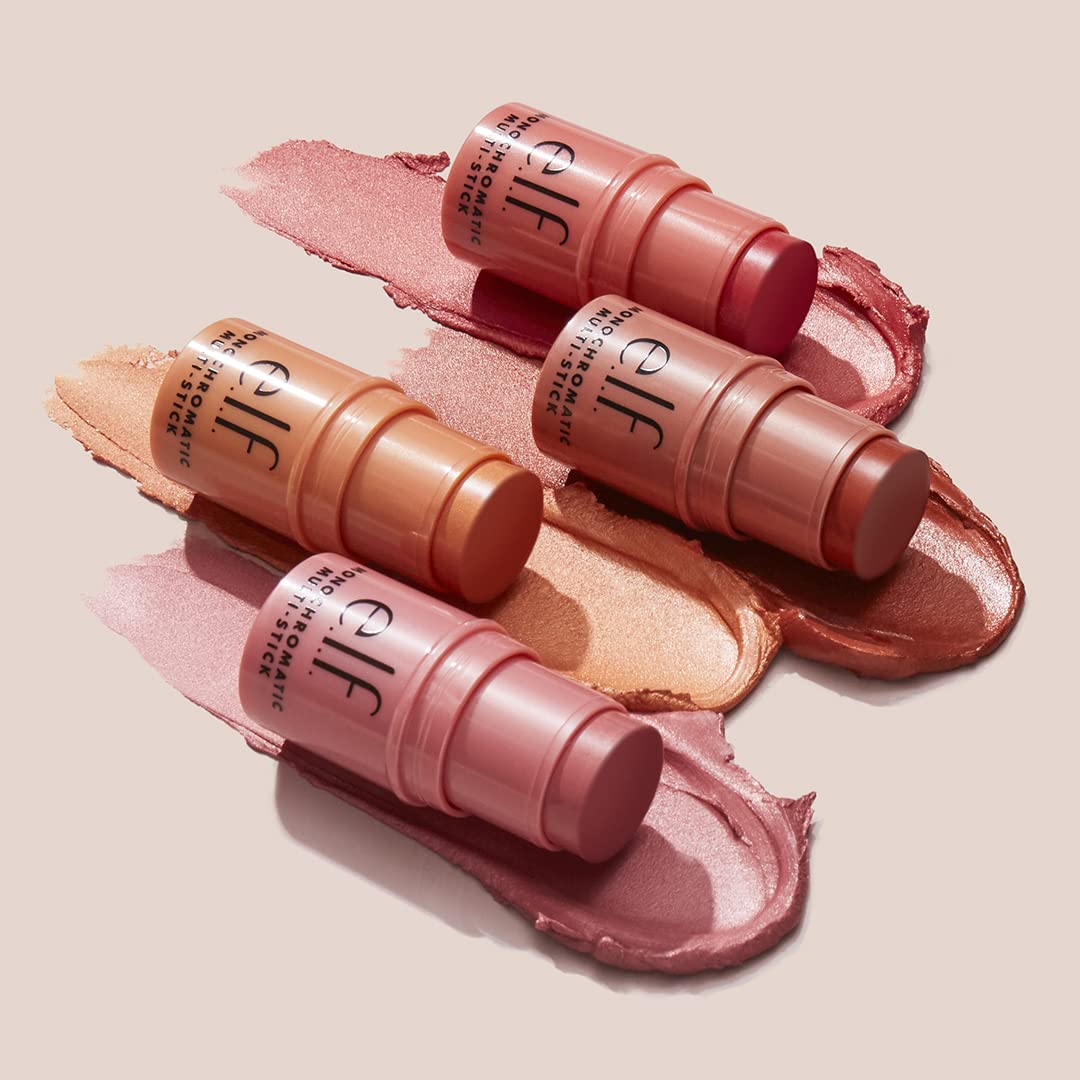 e.l.f. Monochromatic Multi Stick, Luxuriously Creamy & Blendable Color, For Eyes, Lips & Cheeks, Glowing Mango, 0.155 Oz (4.4g)