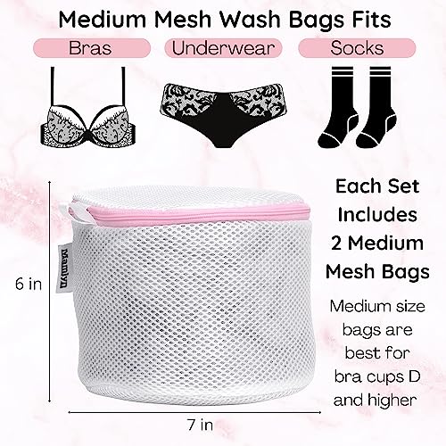 Mamlyn Mesh Bra Bags for Washing Machine, Lingerie wash Bags for Laundry