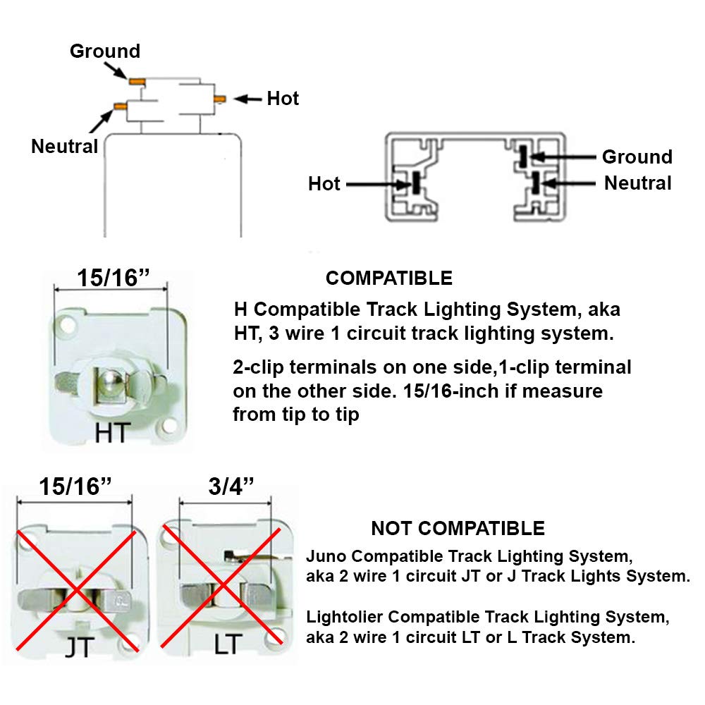 Direct-Lighting H System 3000K GU10 LED Track Lighting Head White - 3000K Warm White 7.5W LED Bulb 50154L-3K-WH