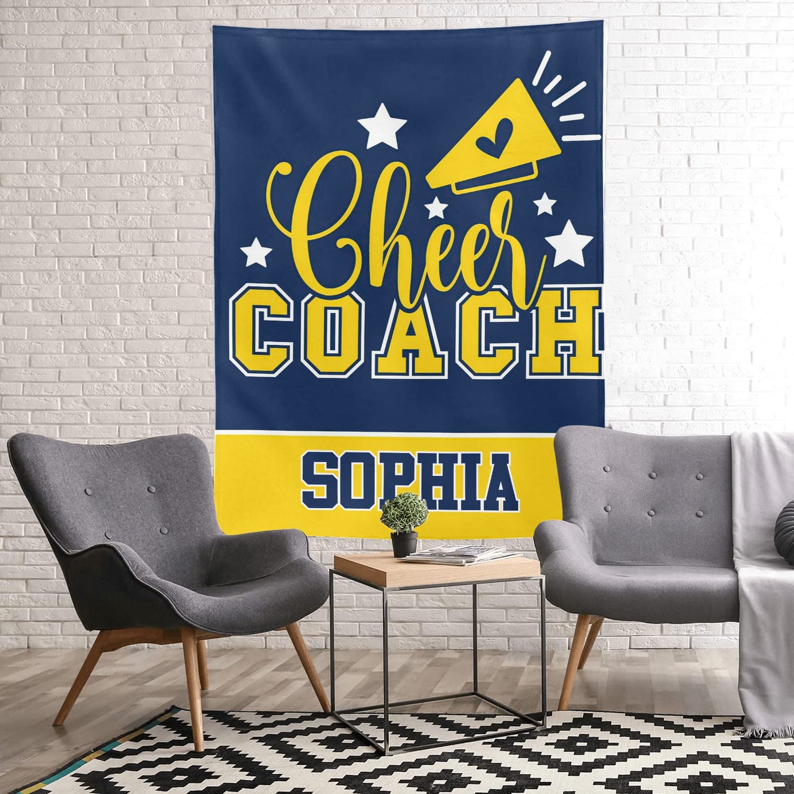 XOZOTY Cute Cheer Coach Personalized Blanket Nursery Swaddling Blankets for Gilrs Boys Kids Newborns Baby Shower Pet Gift 30 x 40 Inch