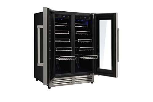 THOR Kitchen Freestanding/Under-Counter 24-Inch Dual Zone Wine Cooler in Stainless Steel - Model TWC2402