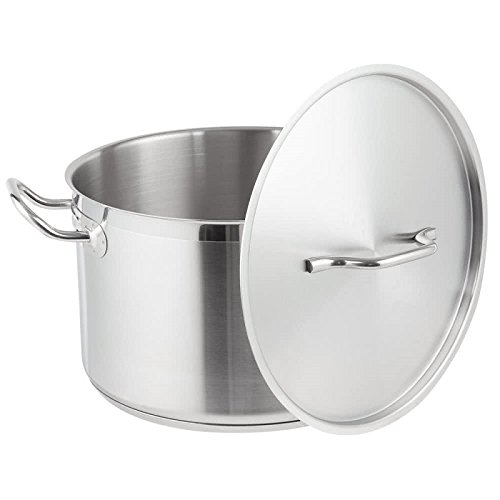 Royal Industries Classic Stock Pot with Cover, 12 qt, 11" x 7" HT, Stainless Steel, Commercial Grade - NSF Certified