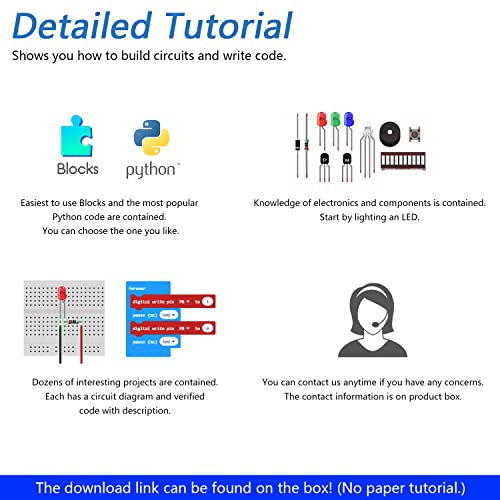 Freenove Ultimate Starter Kit for BBC Micro:bit (Not Included, Work with V1 & V2), 316-Page Detailed Tutorial, 224 Items, 44 Projects, Blocks and Python Code