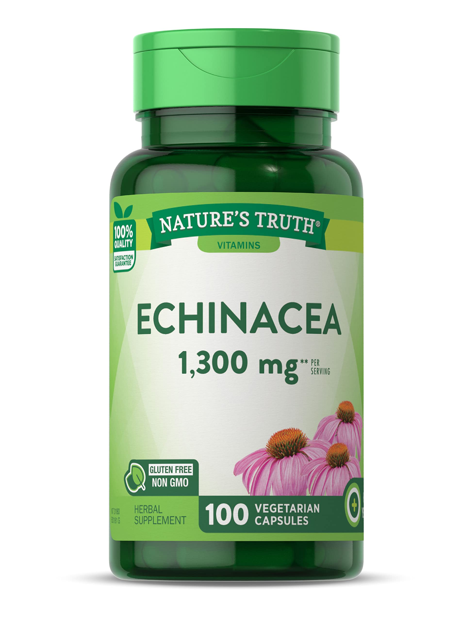 Echinacea Extract Capsules | 1300mg | 100 Count | Non-GMO & Gluten Free | by Nature's Truth