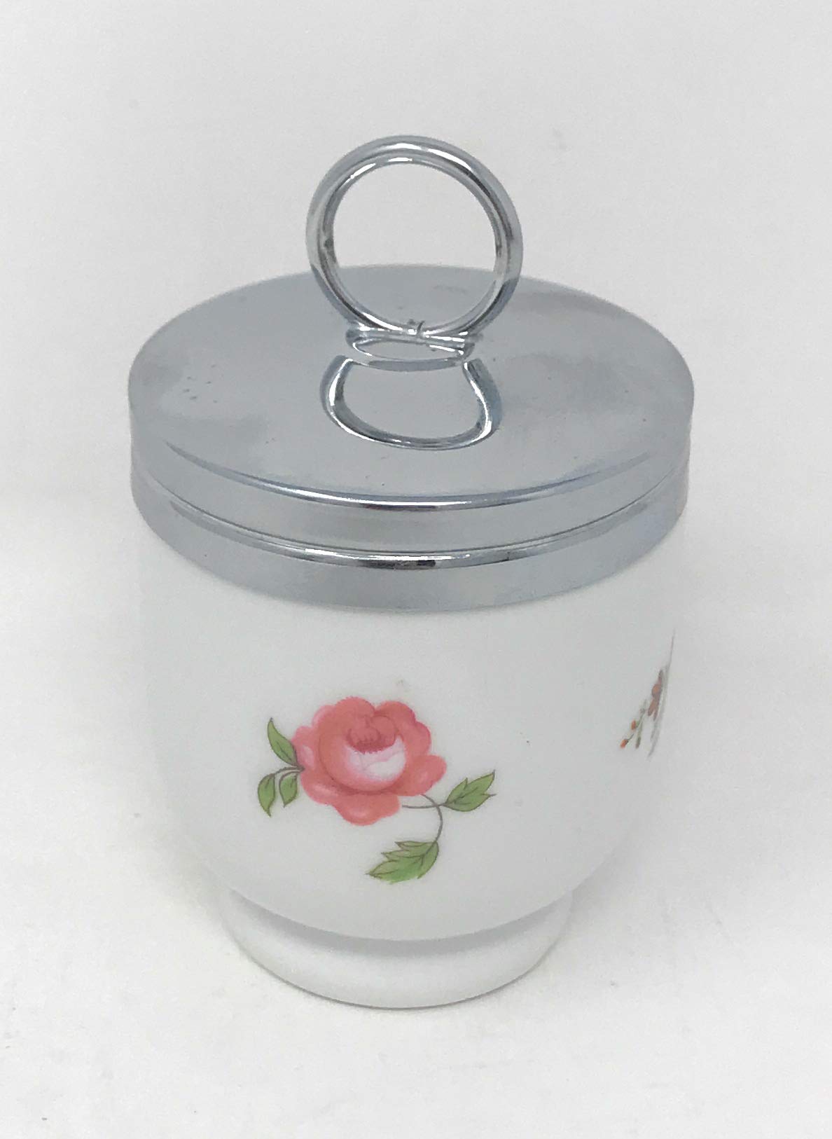Royal Worcester Porcelain Bournemouth Pink Rose Single Egg Coddler Made In England