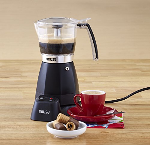 Imusa Black Espresso Maker, 3-6-Cup