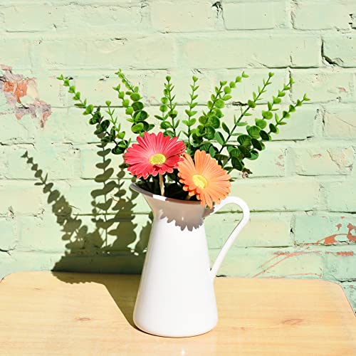 Mandy's 12pcs Green Artificial Eucalyptus Leaves with Individual Stem for Flower Bouquet Centerpiece Home Wedding Decorations