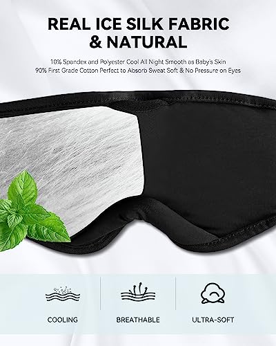 MUSICOZY Sleep Headphones Bluetooth Sleep Eye Mask for Sleeping, Wireless Music Sleeping Masks Headphones, Sleep Earbuds for Side Sleepers Men Women with Speakers Cool Tech Gadgets