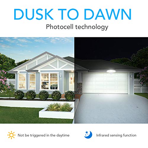 JJC 4600LM 40W LED Security Lights Motion Sensor Outdoor Lights Fixture, LED Flood Light Outdoor, Waterproof IP65 5700K Super Bright Motion Detector Lights for Garage Backyard Porch(Not Solar Powered)