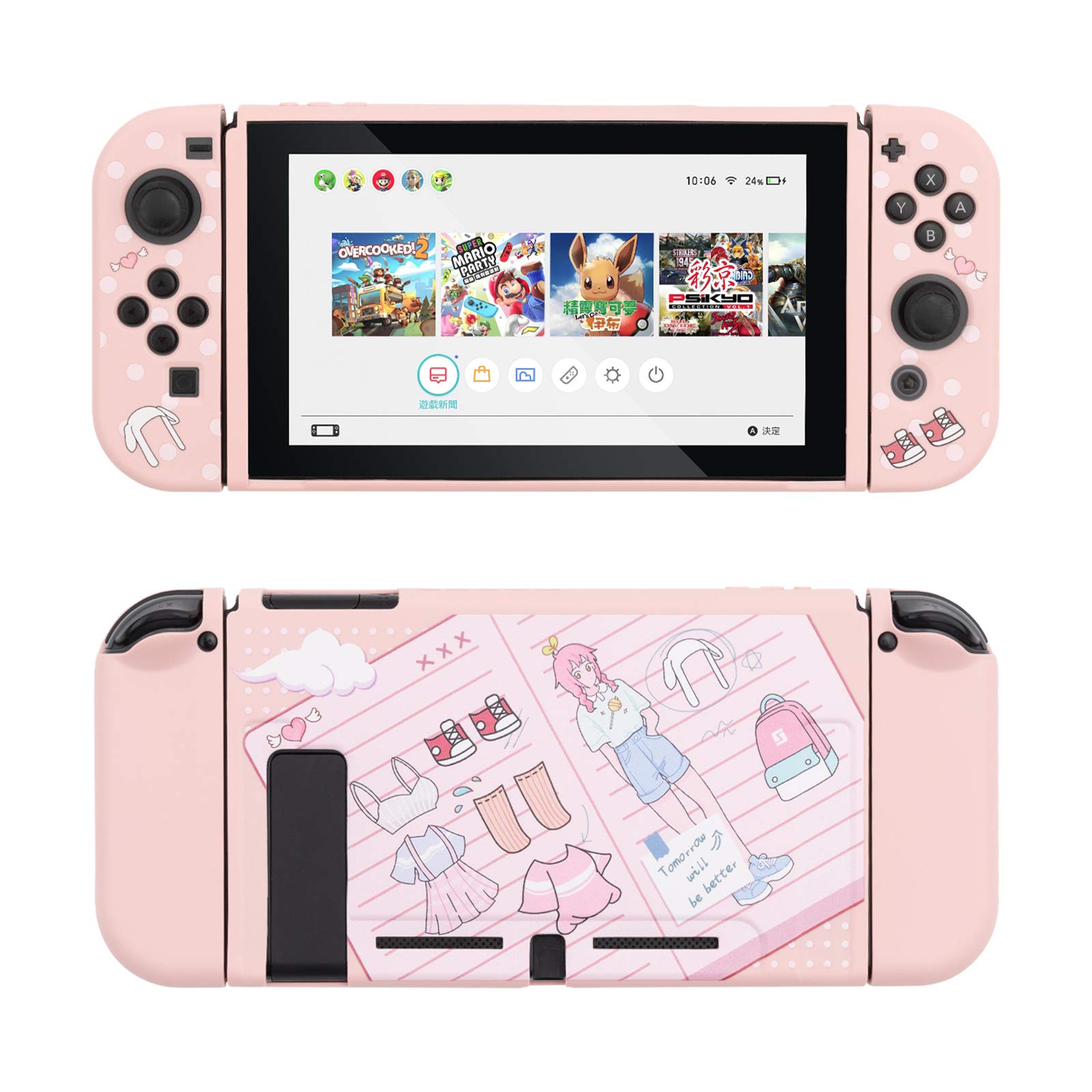 GeekShare Protective Case for Nintendo Switch, Soft TPU Slim Case Cover Compatible with Nintendo Switch Console and Joy-Con (Wear Manual)