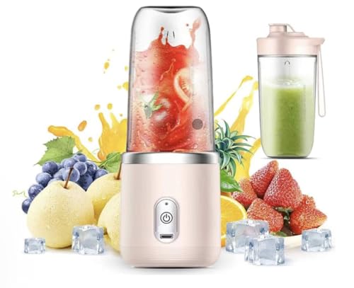 Paramexview Portable Blender for Juices & Smoothies | Fresh Juicer with 6 blades | USB rechargeable | 14oz Fusion Blender | BPA-free and eco-friendly material | Travel, Sport, and Home use | Comes with 1 Mixer, 1 Cup, 1 Sport Lid & 1 USB charger cable (Pi