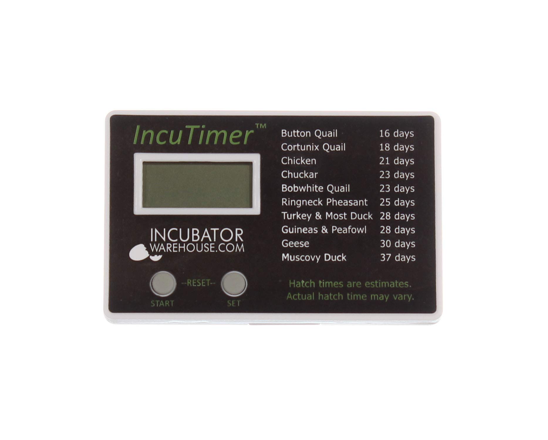 IncuTimer, Egg Incubator Hatch Timer, Countdown, 90 Day Maximum, Simple Setup
