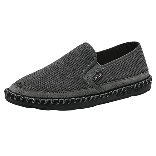 FASDNENDYS Men Low Top Casual Walking Shoes Canvas Shoes Men Casual Work Shoes Grey