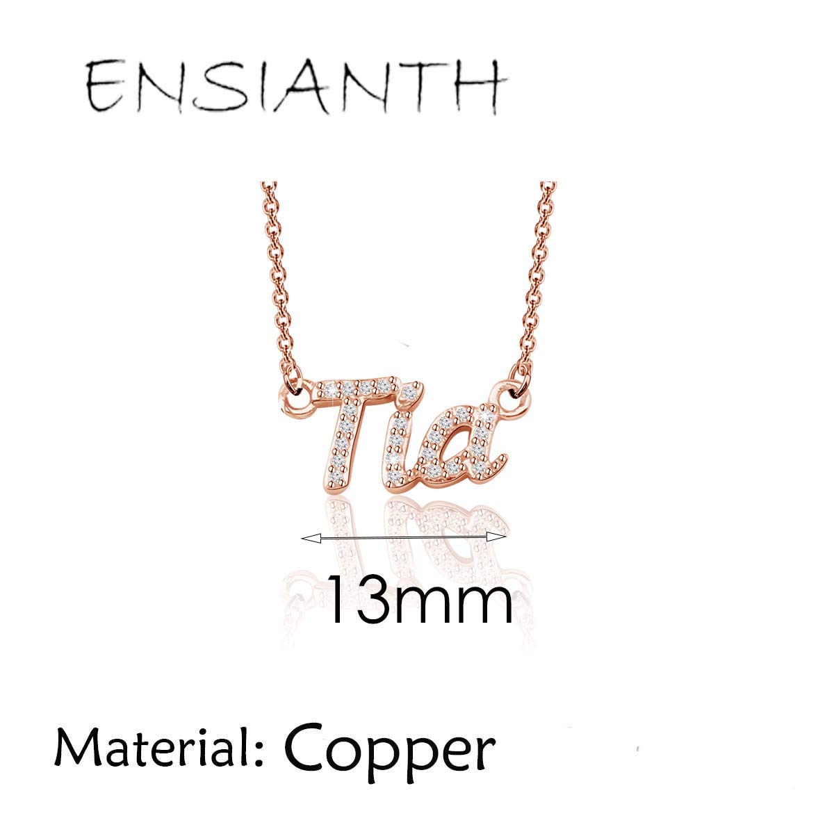 ENSIANTH Tia Necklace Aunt Gift Tia Letter Necklace Gift for Auntie (RG)