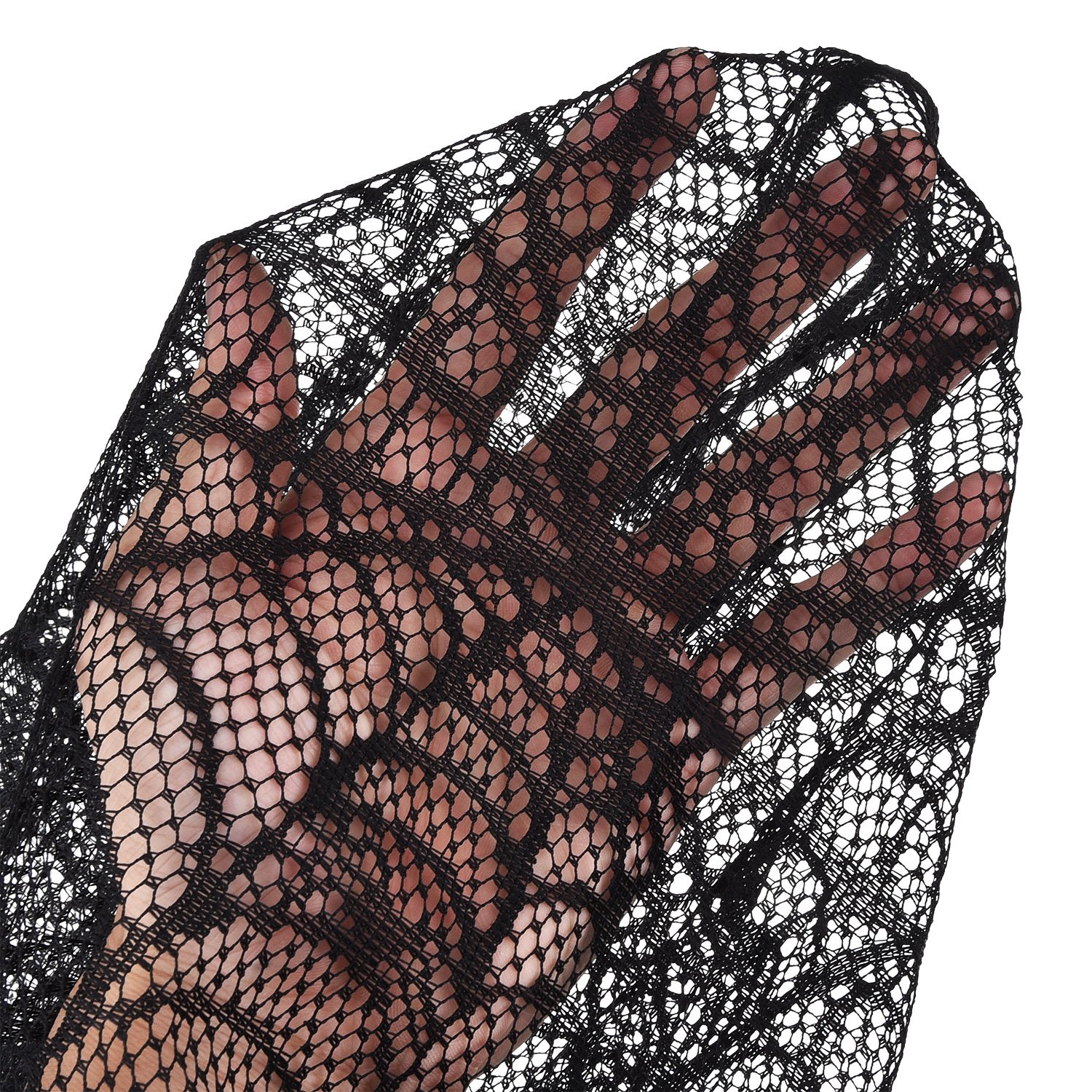 Pangda Halloween Cobweb Fireplace Scarf Mantle Scarf Spider Web Decorations Black Mantle Scarves Cover Lace Runner for Halloween Christmas Party Door Window Decoration, 18 x 96 inch