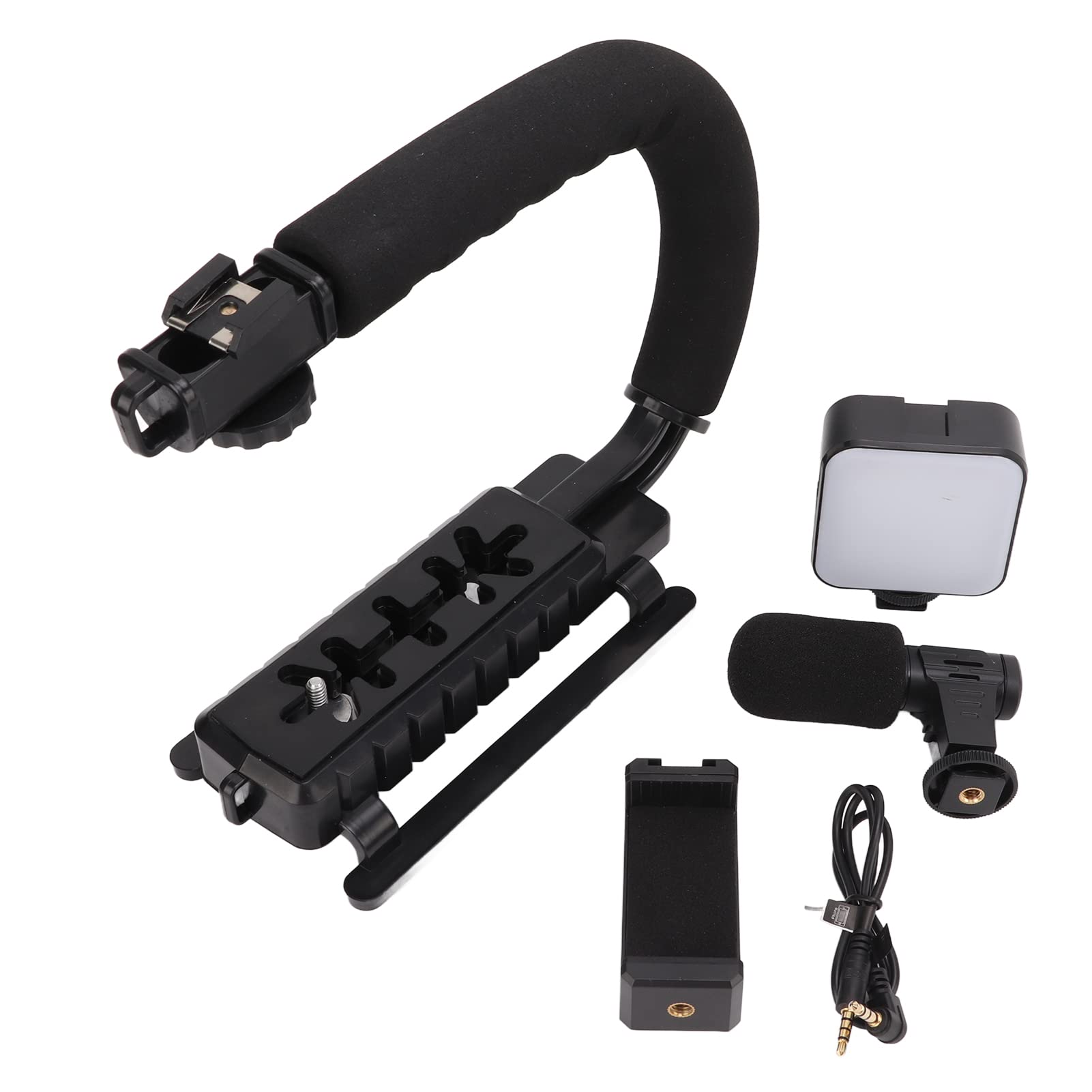 Handheld Camera Stabilizer, Noise Reduction Microphone 1/4 inch Thread U Shape Camera Stabilizer Anti Loose Standard 0.64cm Thread for Outdoor for Shooting