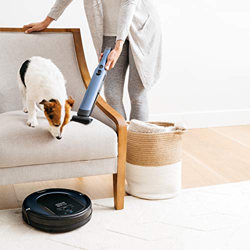 Shark ION Robot Vacuum Cleaning System S87 with Wi-Fi, Bonus Robot Dock & 8-ft. BotBoundry Strips, Ice Blue