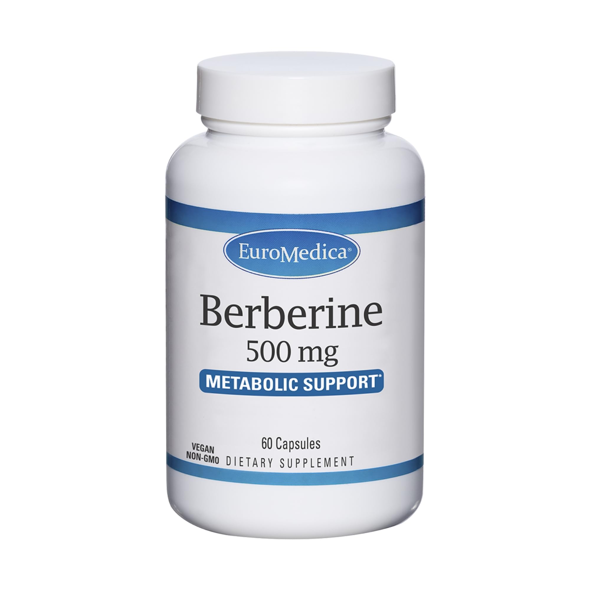 Euromedica Berberine 500 mg - 60 Capsules - Indian Barberry - Metabolic Support - Non-GMO, Vegan - 60 Servings