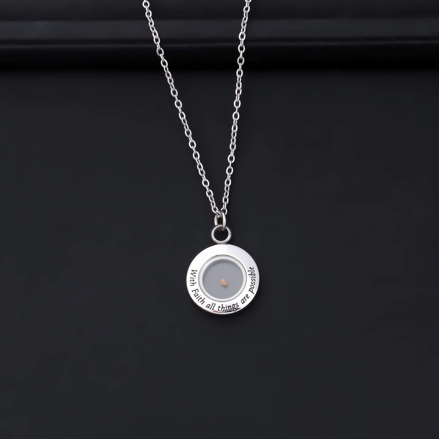 ENSIANTH With Faith All Things Are Possible (Mustard Seed Necklace)