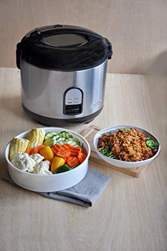 IMUSA USA GAU-00028 Electric Rice Cooker 10-Cup Uncooked Rice (20-Cup Cooked Rice), Stainless Steel