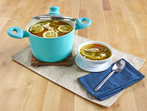 IMUSA USA IMU-30055 Stock Pot, 6.5Qt, Teal