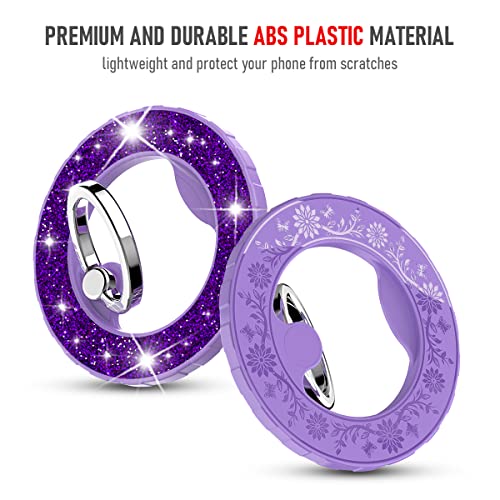 Magnetic Phone Ring Holder for Magsafe-DATIMIRA Magnet Finger Grip Stand,Adjustable Kickstand Removable for iPhone 15 14 13 12 Pluss, Pro, Pro Max, Mini Wireless Charing Accessories,P-Purple