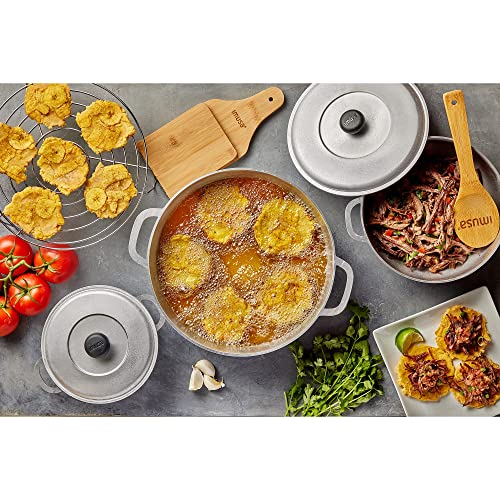 IMUSA USA Traditional Colombian Natural Caldero 3-Piece(1.5/3.5/7.0 Quart) Dutch Oven Set, Silver, Small