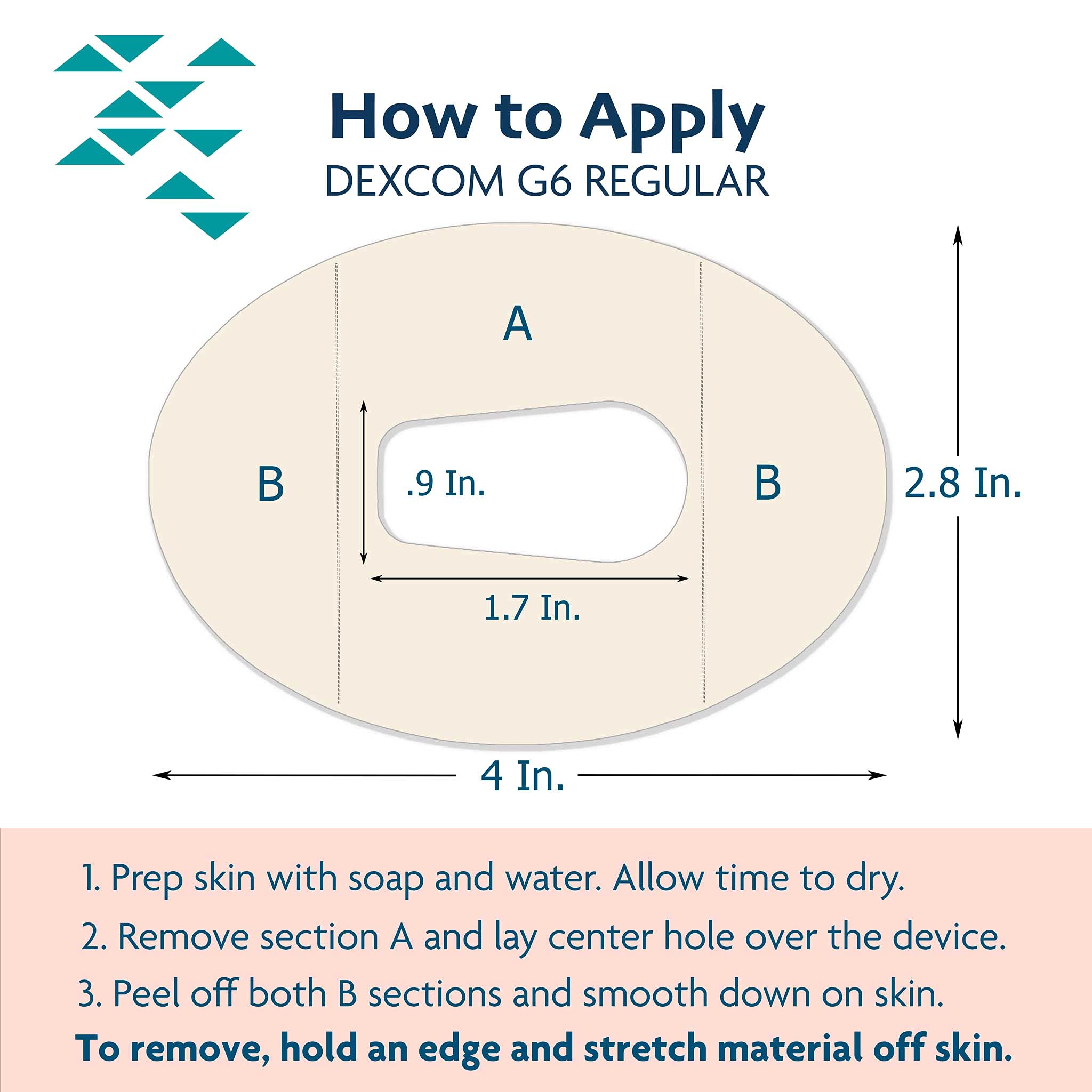 ExpressionMed - Adhesive Patch for Dexcom g6 (10-Pack) - Made in The USA, Waterproof, Split Backing, CGM Tape (White)