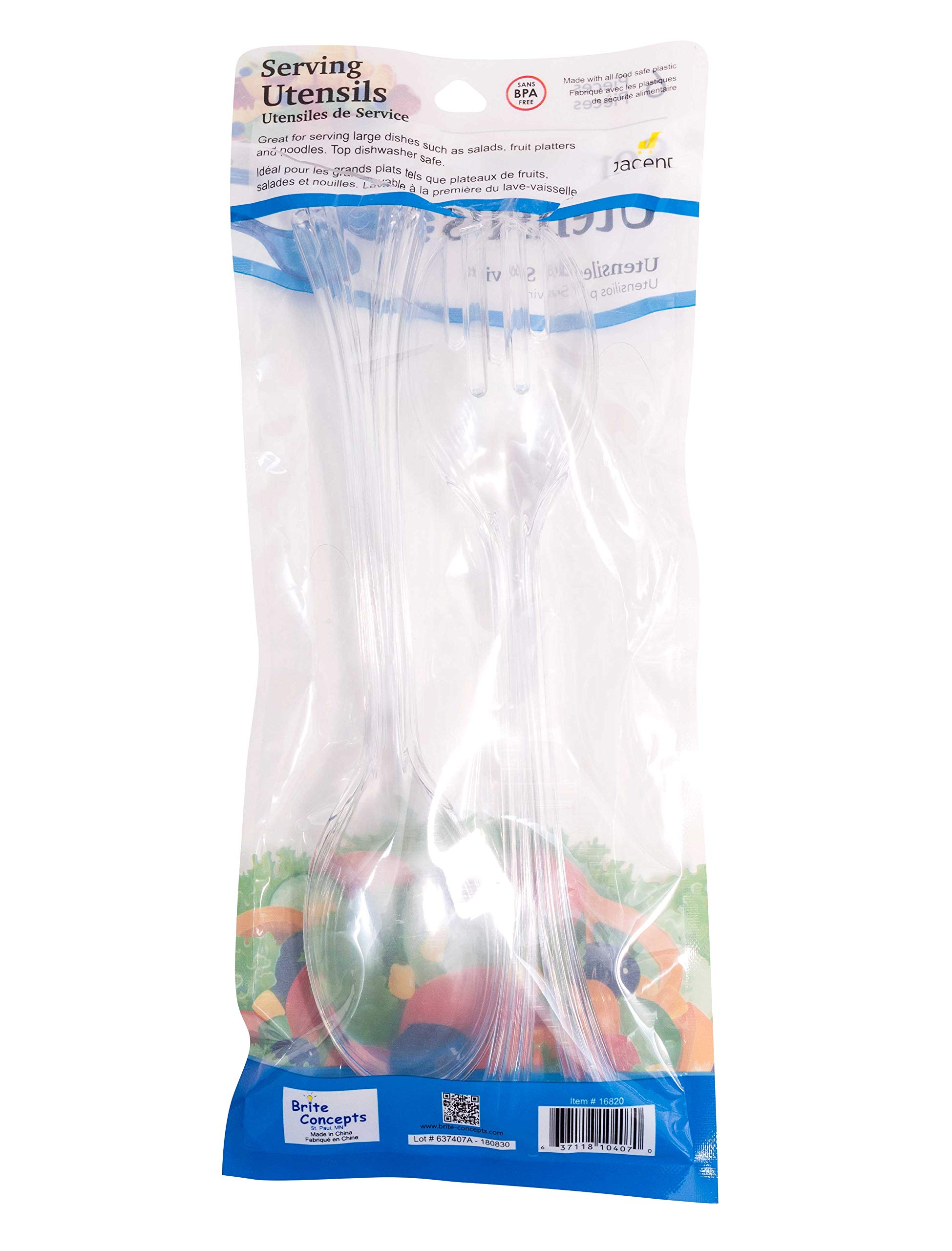 Jacent 6 Piece Blue Plastic Serving Utensils, Colors Vary - 1 Pack