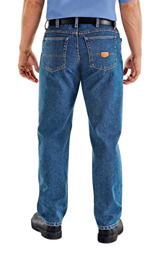 Red Kap Men's Relaxed Fit Jean, Stonewash, 46x32