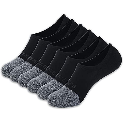 Discount clearance No Show sock for Men ,Low Cut Casual Breathable Non Slip Cushioned Liner Socks 6 Pairs (Black ,M/L)