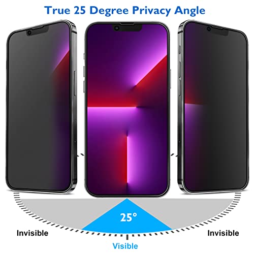 Mothca for iPhone 14/iPhone 13/13 Pro (6.1-inch) Matte Privacy Screen Protector [NOT for iPhone 14 Pro] with Alignment Sticker, Full Coverage Anti-Spy Anti-Glare Anti-Fingerprint Tempered Glass Film