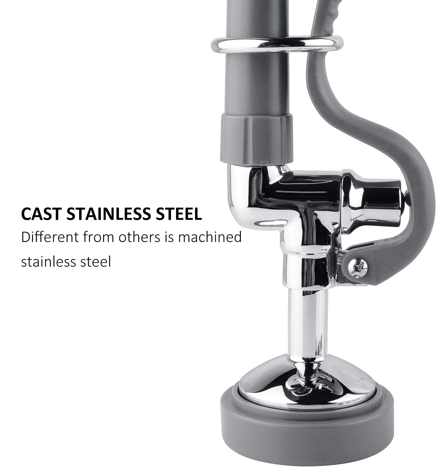 IMLEZON Pre Rinse Sprayer Commercial Sink Faucet Spray Valve Chrome Finished (Grey)