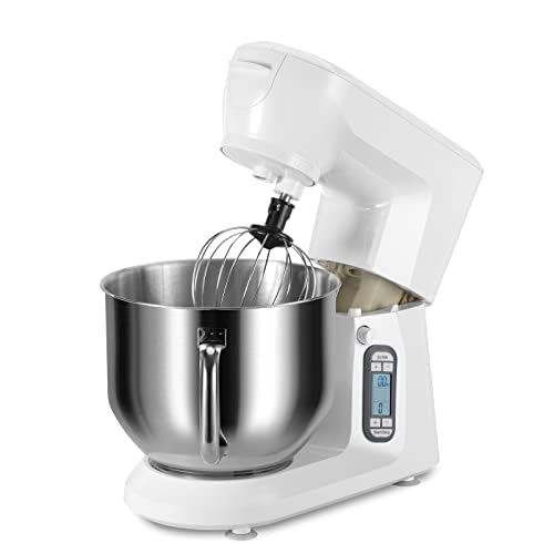 Electric Stand Mixer, 9.5 QT LCD Display Electric Food Mixer, Portable Tilt-Head Kitchen Mixer with Flat Beater, Dough Hook, Whisk for Baking