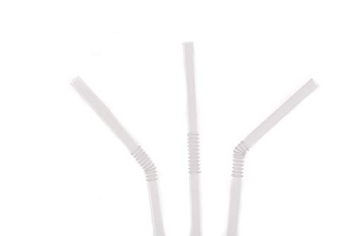 Individually Wrapped Flexible Plastic Drinking Straws 400/BOX - EcoQuality Disposable Clear Straws, BPA Free Plastic - Bendy, Party, Fancy Straws, Birthday Parties, Bendi Straws, Catering