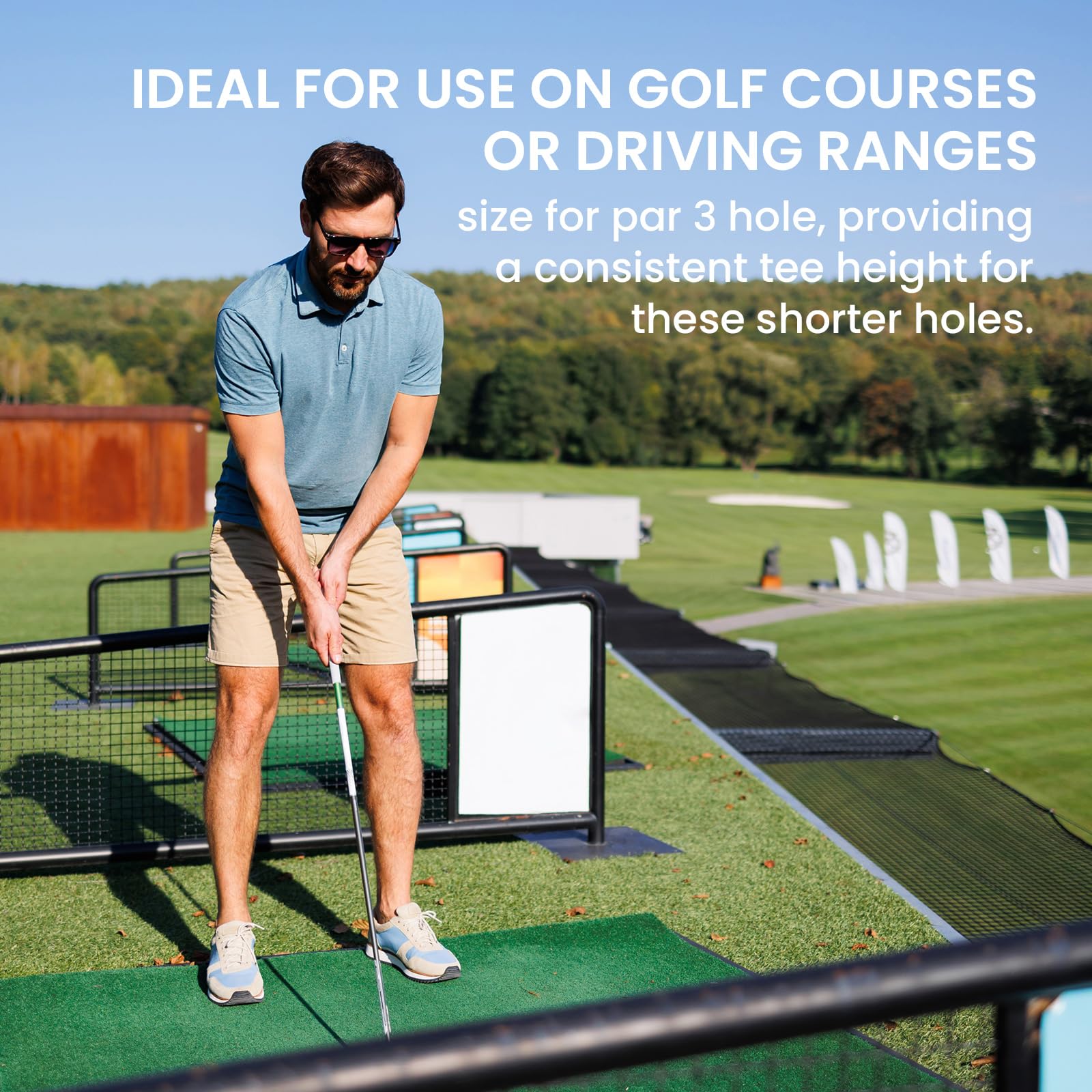 FINGER TEN Golf Rubber Tees Driving Range Value 3/4 Pack, Mixed or Same Size 1.5’’ 2.25’’ 2.75’’ 3’’ for Practice Mat (4 Pack(1.5,2.25,2.75,3)-White)