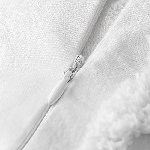 MARTHA STEWART Sophia Medallion Chenille Queen Size Comforter Set - 3 Piece,1 Comforter(90"x92"), 2 Pillow Shams(20"x26"), 100% Cotton, Breathable, Reversible, Machine Wash, White (All Season)