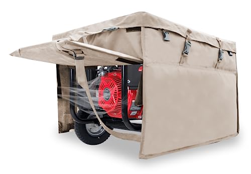 IMPROVED! Generator Cover while Running Heavy Duty 100% Waterproof Portable Generator Enclosure Tent to Run in All Weather- 3 Layers Protection Shed with Inbuilt Frame for 3500w-12000w Generators