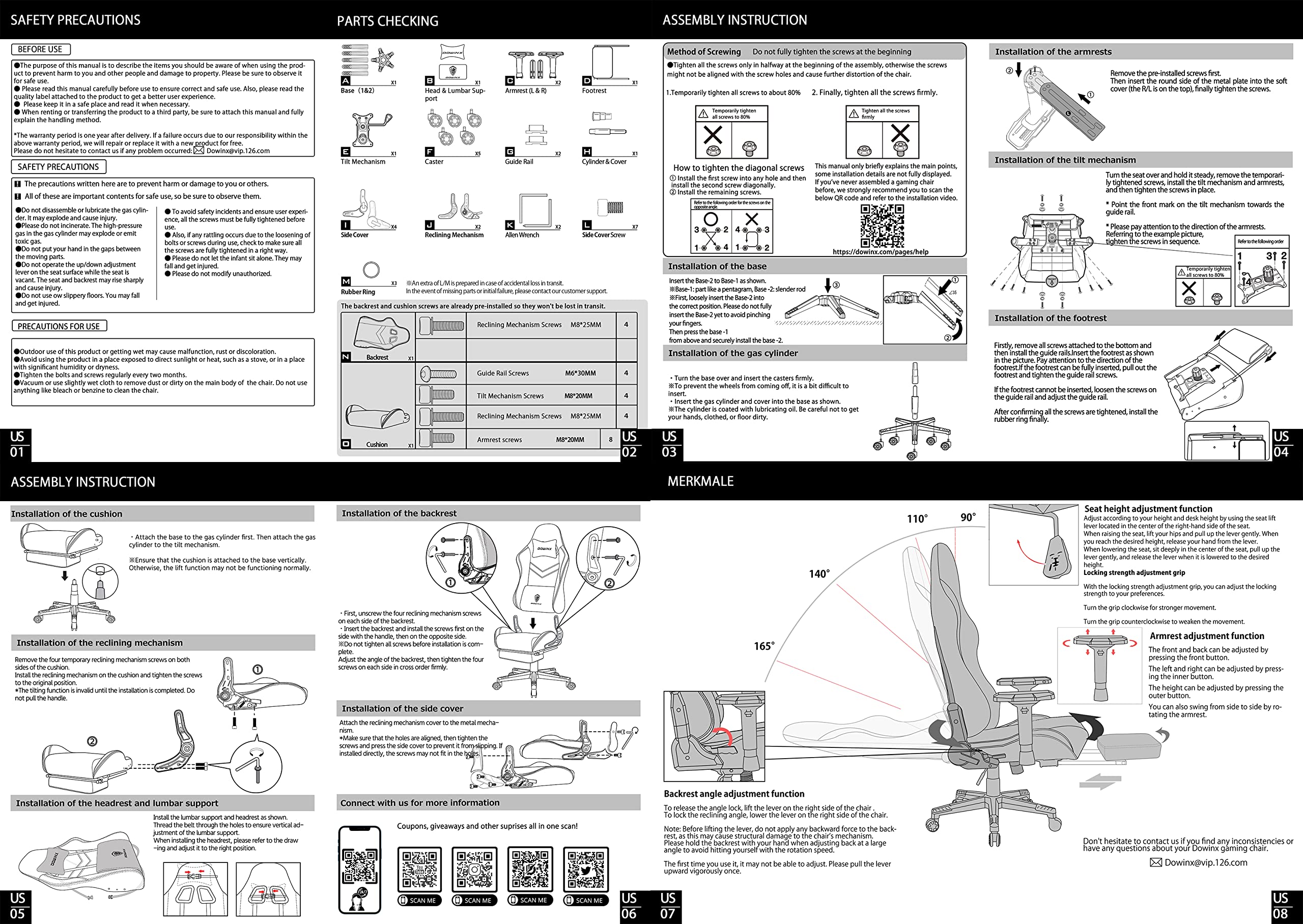 Dowinx Gaming/ Office Chair Breathable Fabric with Pocket Spring Cushion and 4D Armrests, High Back Ergonomic Computer Chair with Massage Lumbar Support Task Chair with Footrest Grey