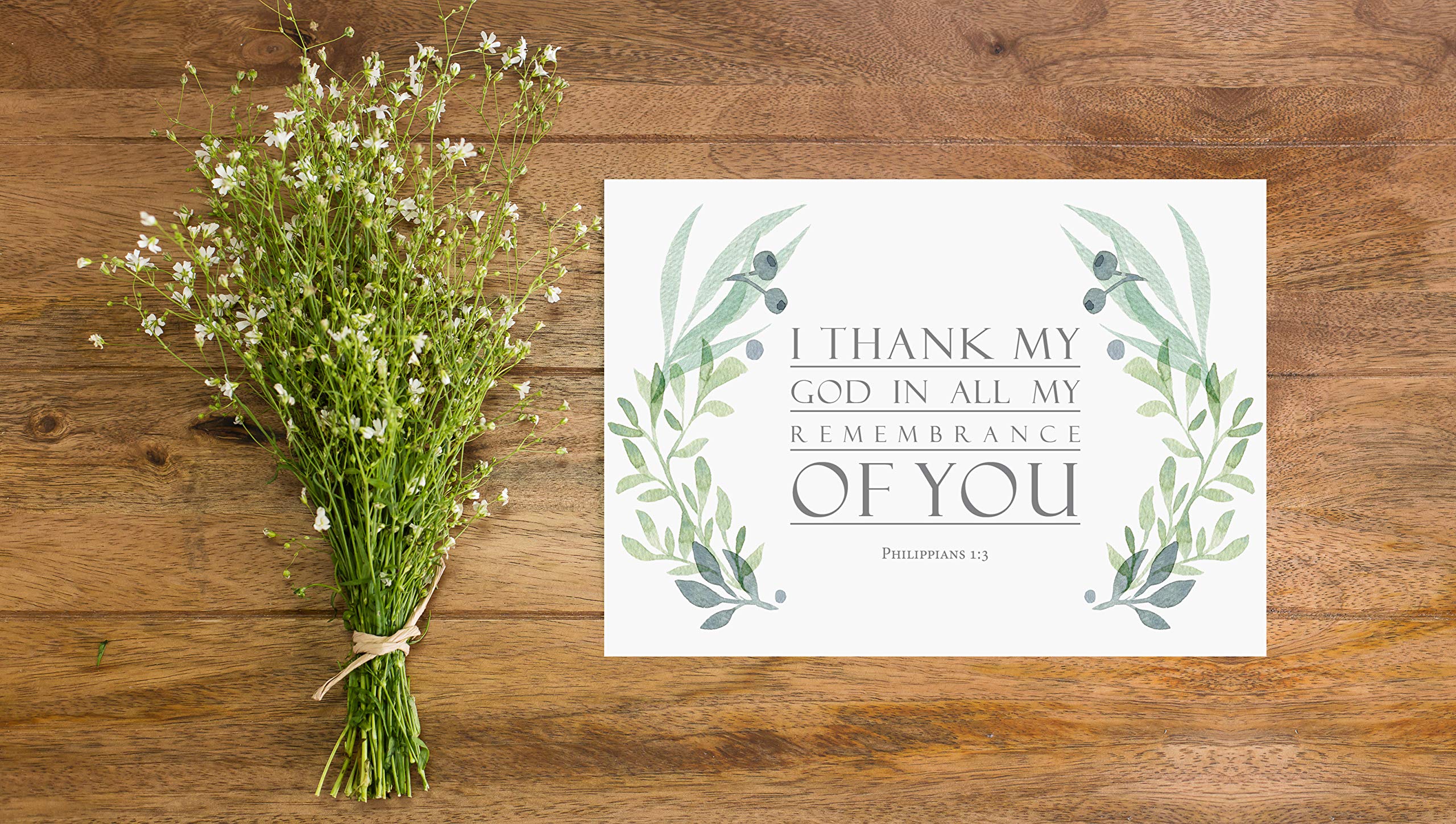 Thank You Inspirational Greeting Cards with Scripture - Pack of 24