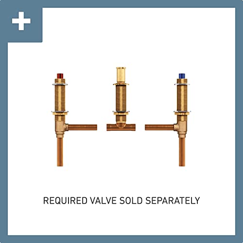 Moen Voss Brushed Nickel Two-Handle Deck Mount Roman Tub Faucet Trim Kit, 1/2 Inch Valve Required, T693BN
